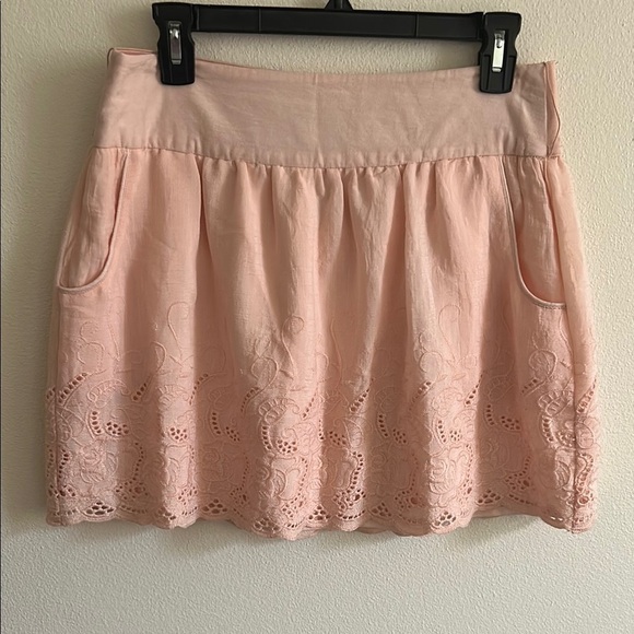 Stooshy | Skirts | Peach Cottagecore 9s Eyelet Borderembellished Lined ...